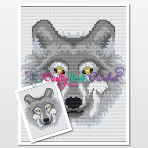 Wolf Pattern Graph With Single Crochet and C2C Written, Wolf Graphgan ...