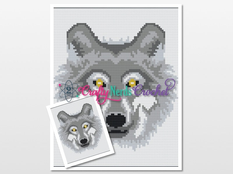Wolf Pattern Graph With Single Crochet and C2C Written Wolf | Etsy