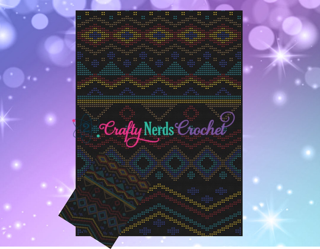 Tribal Nights Crochet Bobble Graph With Single Crochet Bobble Written ...
