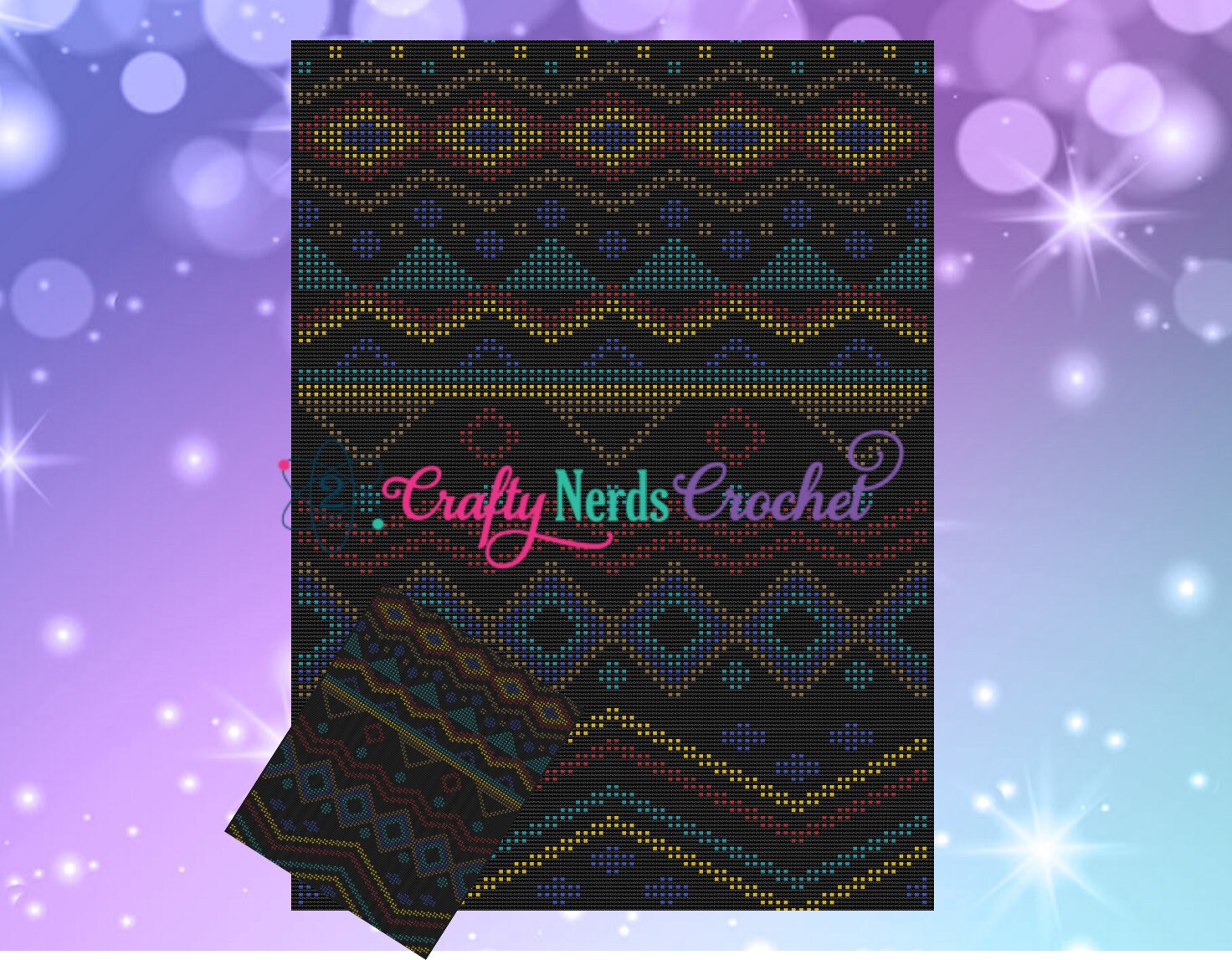 Tribal Nights Crochet Bobble Graph With Single Crochet Bobble Written ...