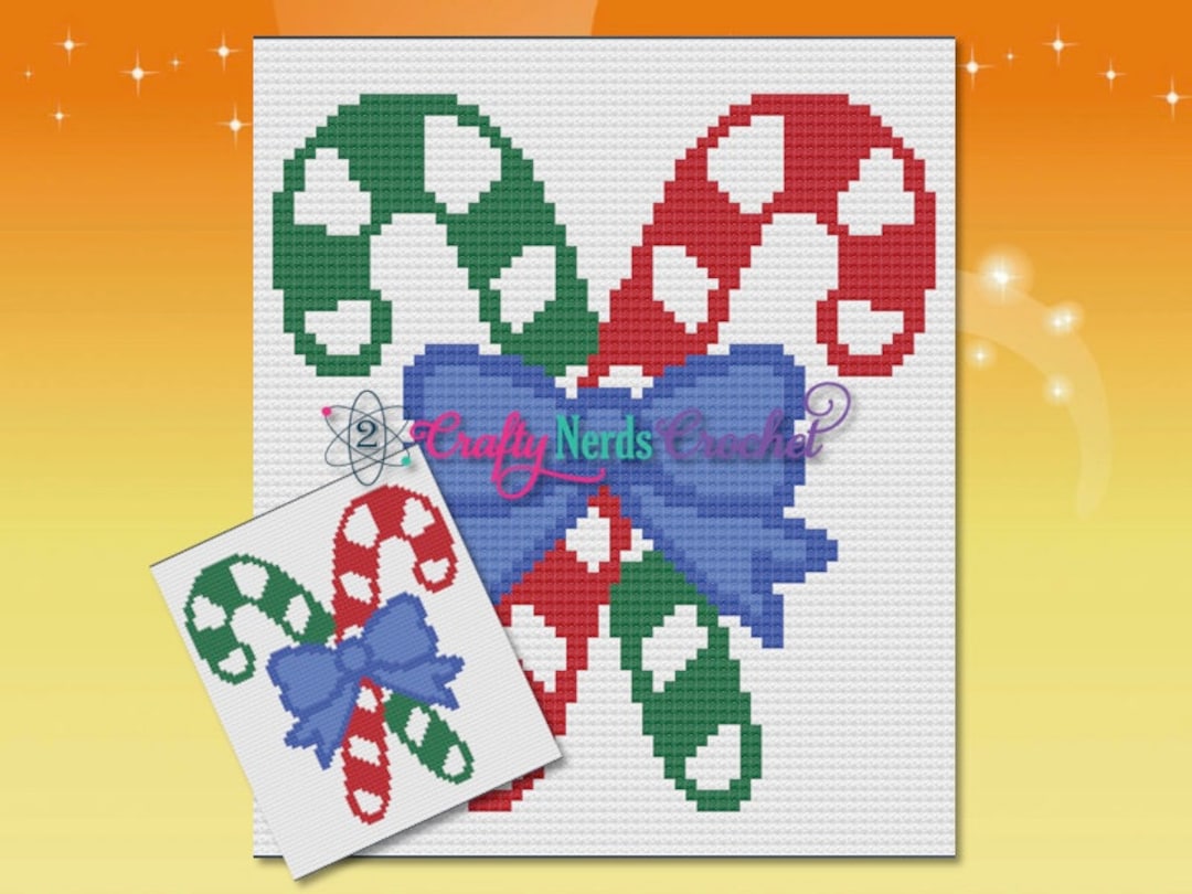 Candy Canes Pattern Graph With C2C Written, Candy Canes Graphgan, Candy ...