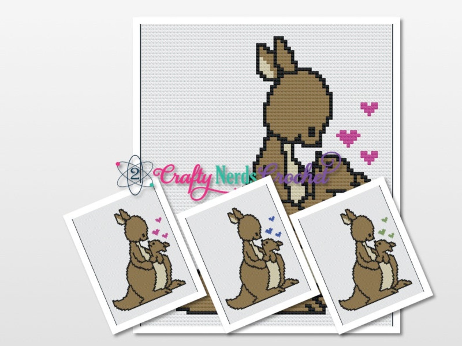 Kangaroo Pattern Graph With Mini C2C Written Kangaroo - Etsy