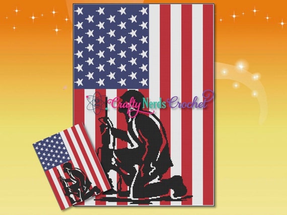 Kneeling Soldier Blanket Pattern Graph With SC and TSS | Etsy