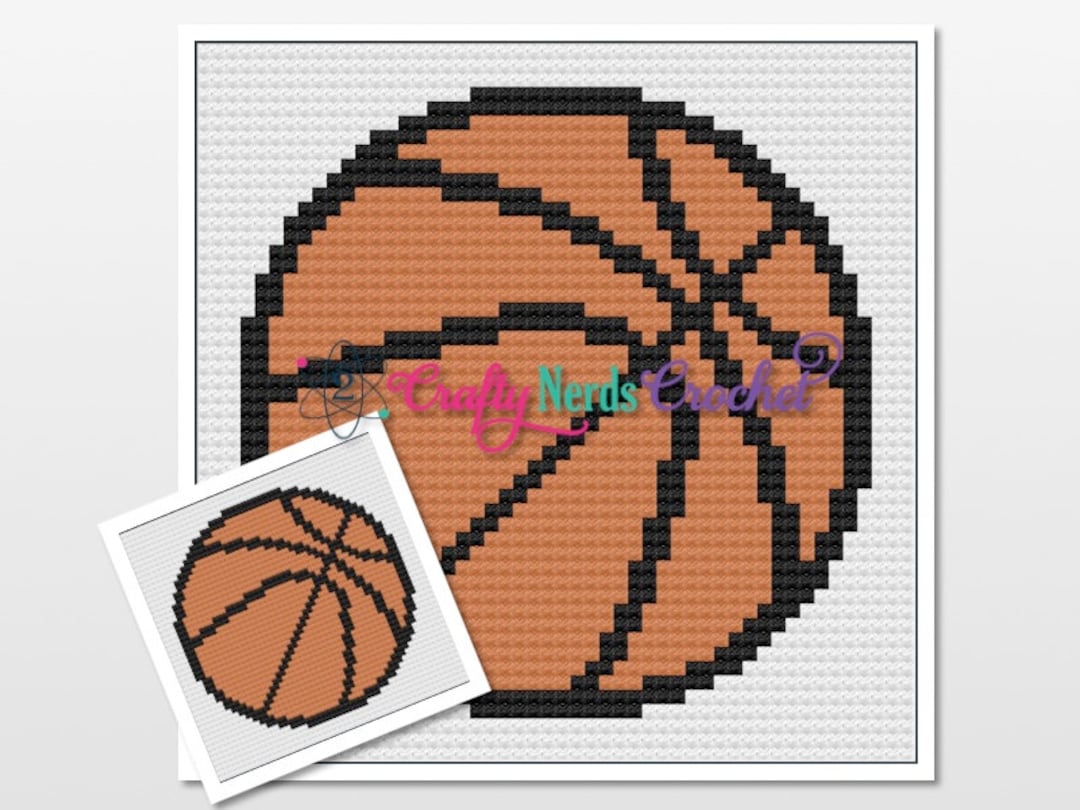 Basketball Pattern Graph With Single Crochet and C2C Written ...