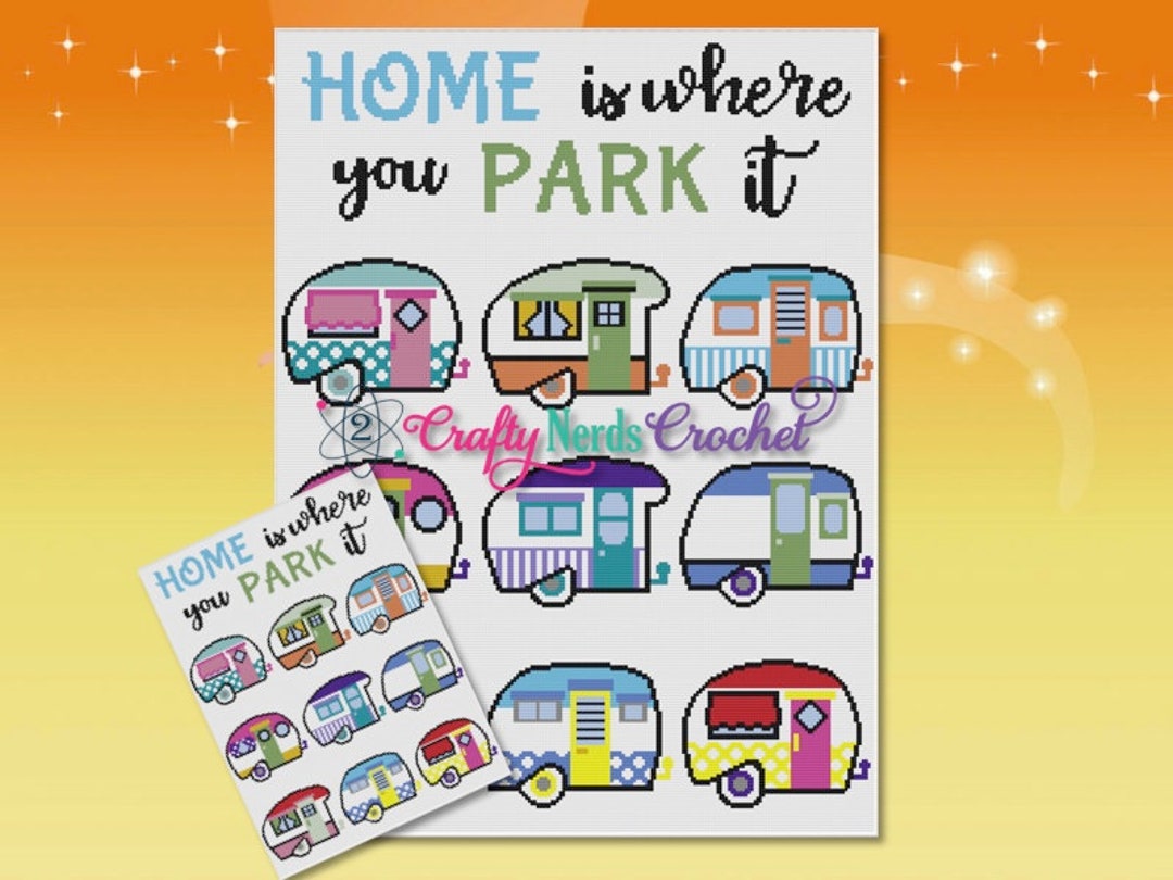 Home is Where you Park it Bundle, Motif écrit au crochet unique ...