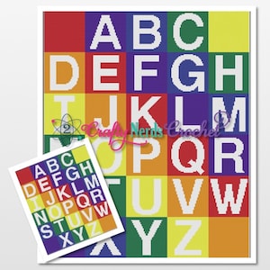 Alphabet Letters Bundle, Single Crochet Written Pattern Graphghan CAL ...