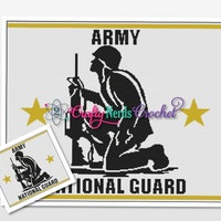 Kneeling Soldier American Flag Pattern Graph With Single Crochet ...