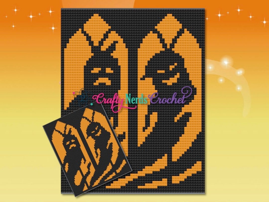 Stained Glass Halloween Ghost Pattern Graph With C2C Written, Halloween ...