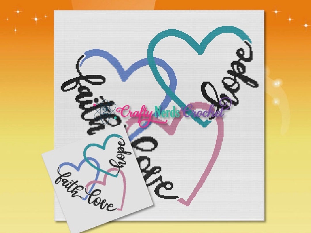 Faith Hope Love Hearts With SC and TSS Written, Faith Hope Love ...