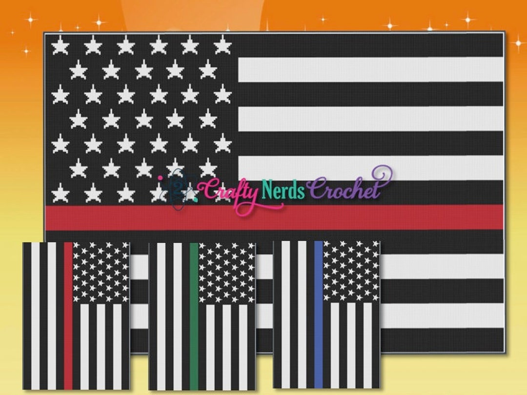 United States Thin Line Flag Pattern Graph With SC Single Crochet ...