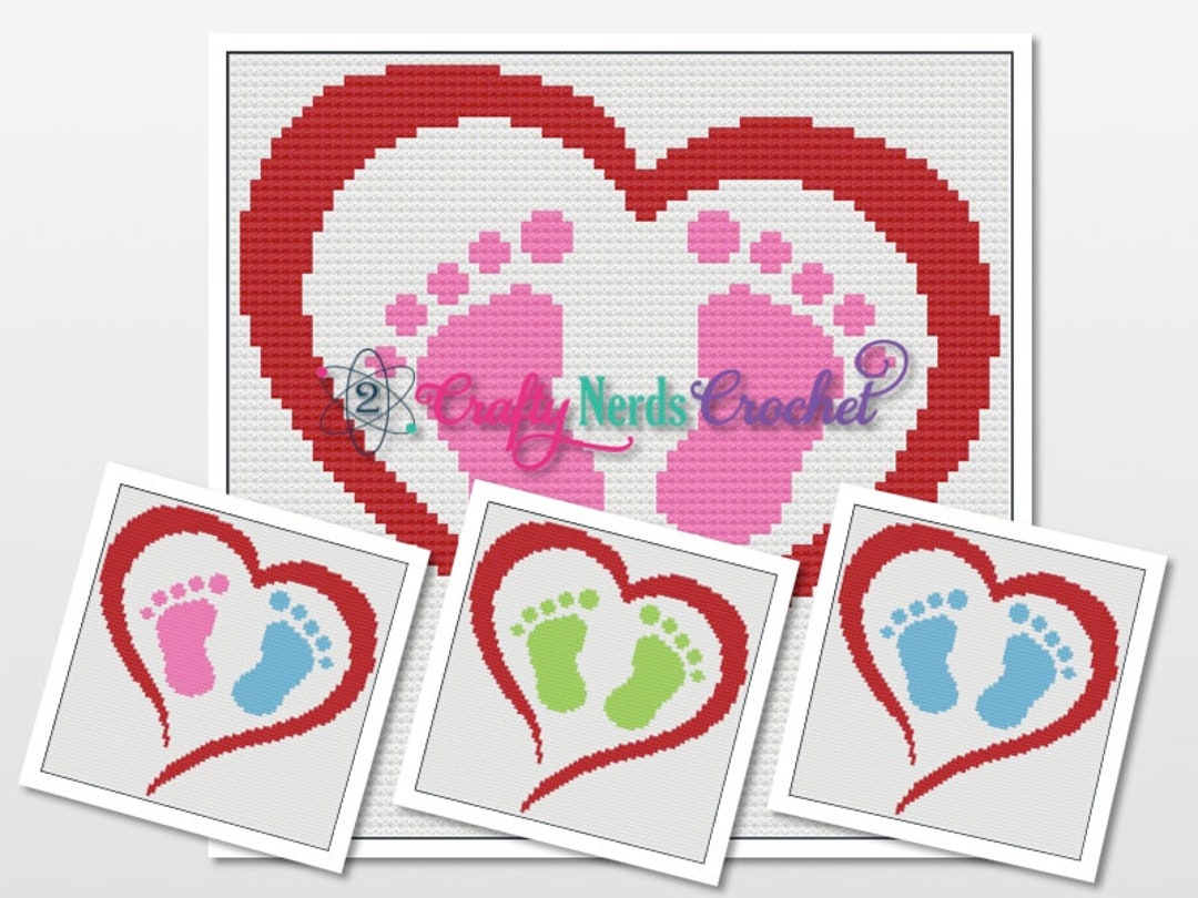 Baby Feet in Heart Pattern Graph With Minic2c Written, Baby Feet ...