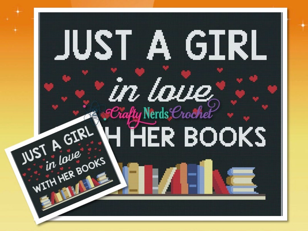 Girl Loves Books Pattern Graph With Single Crochet SC Written, Nerdy ...