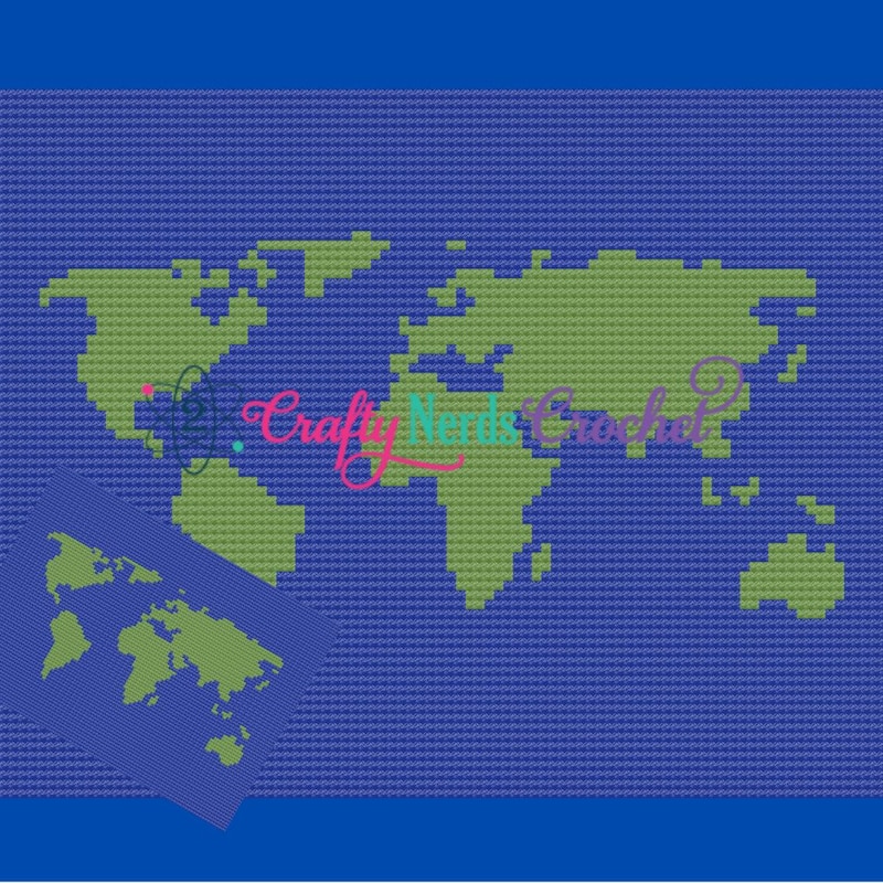 World Map Knitting Pattern - Etsy