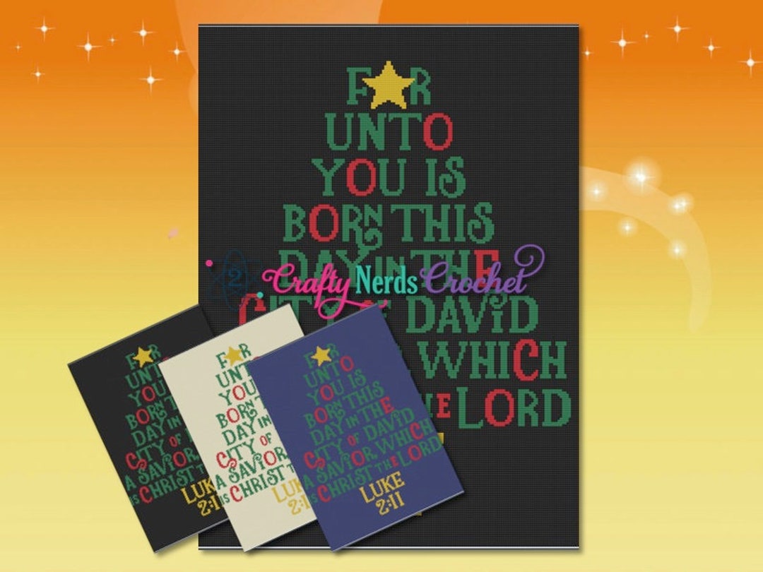 Luke Quote Christmas Tree Throw Pattern Graph With Single Crochet SC ...
