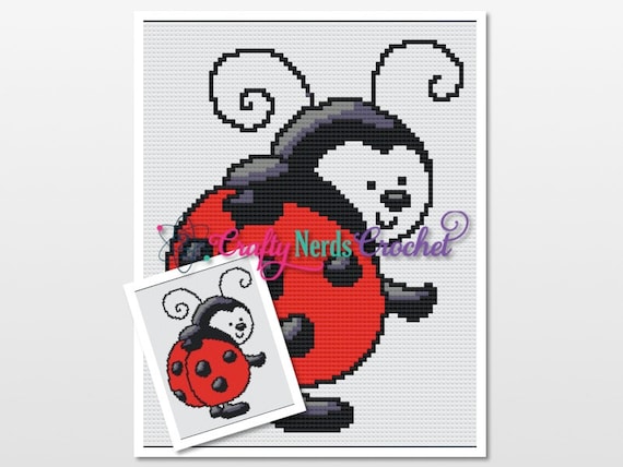 Ladybug Pattern Graph With Single Crochet and C2C Written - Etsy