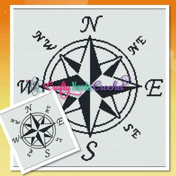 Compass Cross Stitch Pattern - Etsy