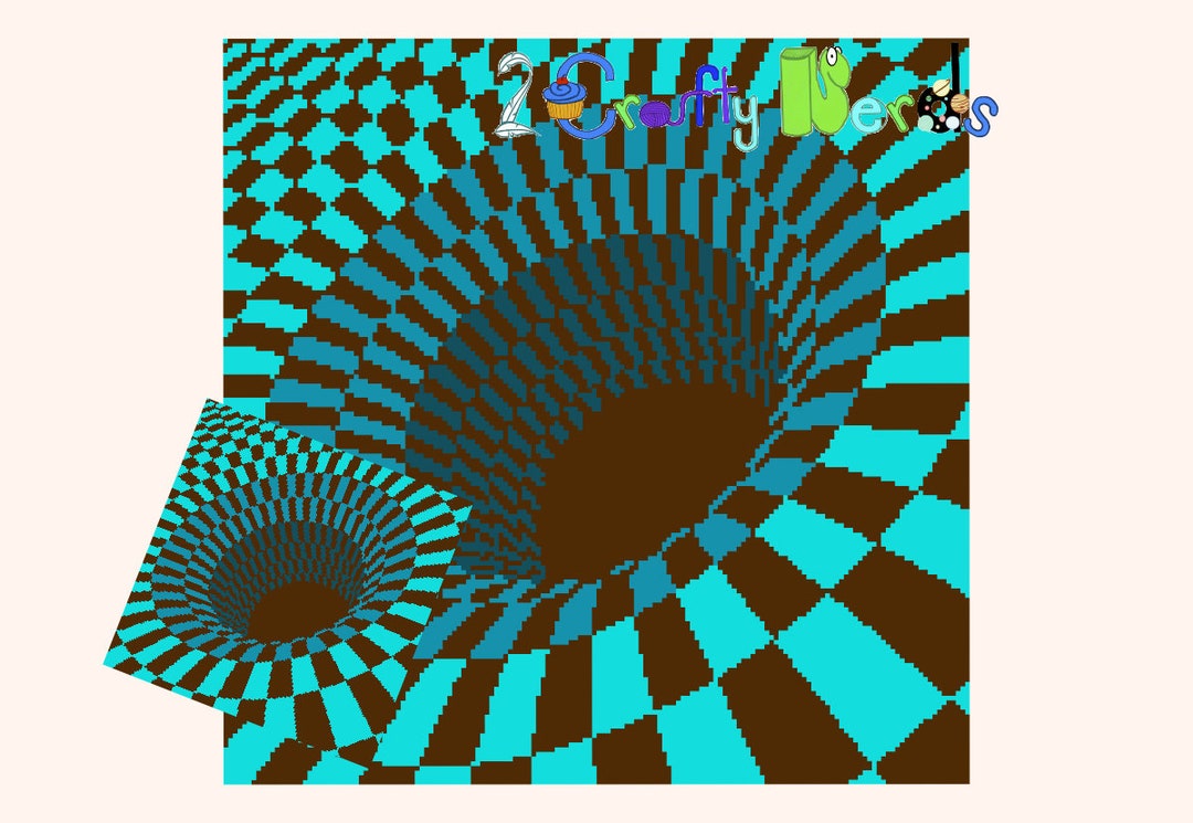 Angled Checkered Hole Illusion Pattern Graph With Single Crochet ...