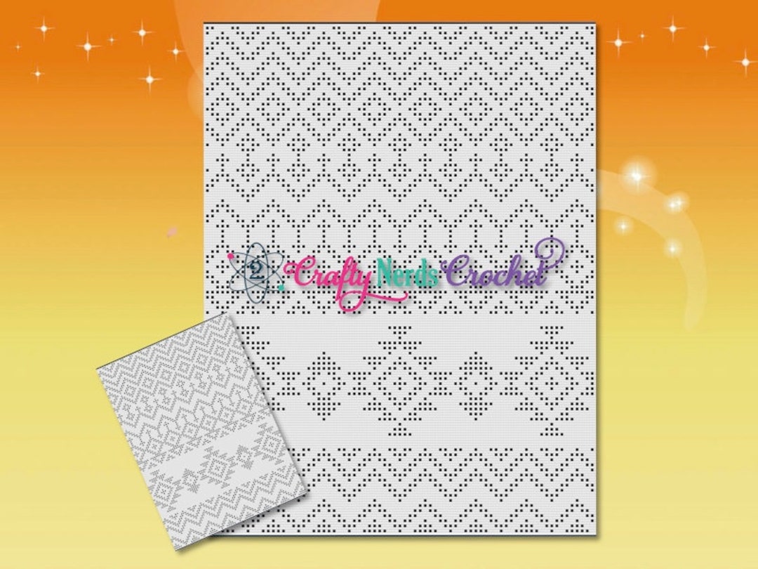 Native Diamond Pattern Graph With Single Crochet Bobble Written, Native ...