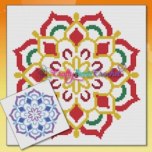 Winter Mandala Pattern Graph With SC TSS and Minic2c Written, Mandala ...