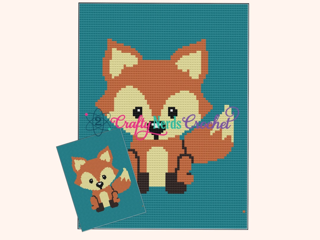 Baby Fox Pattern Graph With Mini C2C Written, Fox Graphgan, Fox Blanket ...