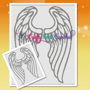 Angel Wings Pattern Graph With Single Crochet Written, Angel Graphgan ...