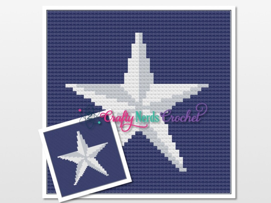 Military Star Pattern Graph With Single Crochet SC and C2C Written ...