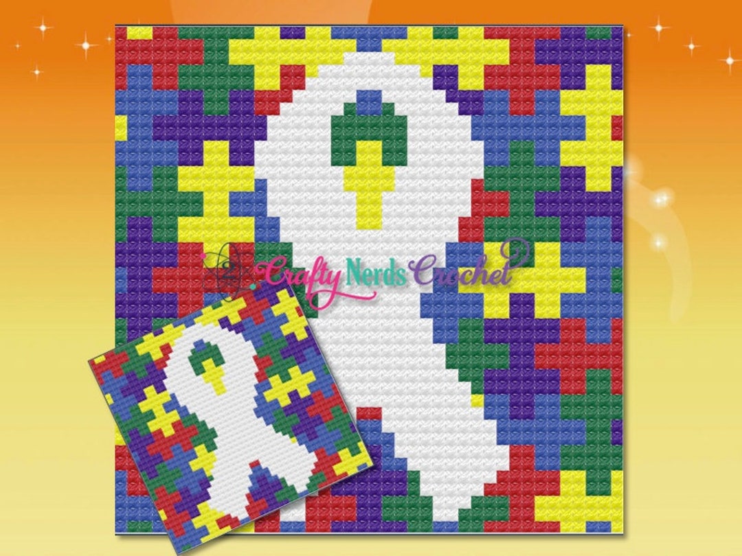 Neurodivergent Puzzle Ribbon Awareness Throw Pillow Pattern Graph With ...