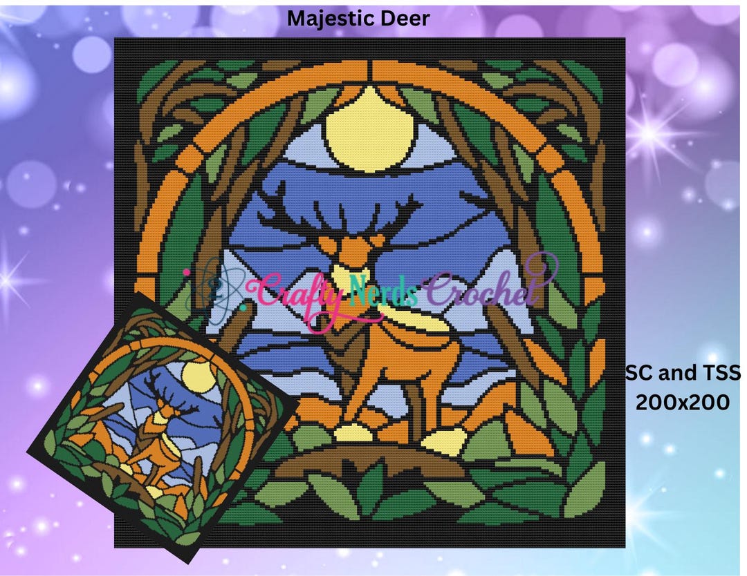 Majestic Deer With SC and TSS Written, Deer Graphgan Pattern, Deer ...