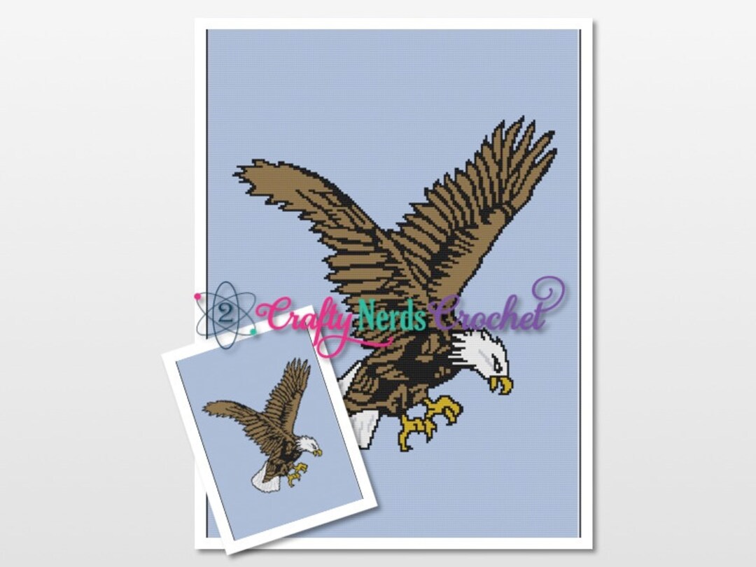 Flying Eagle Pattern Graph With Single Crochet Written, Flying Eagle ...