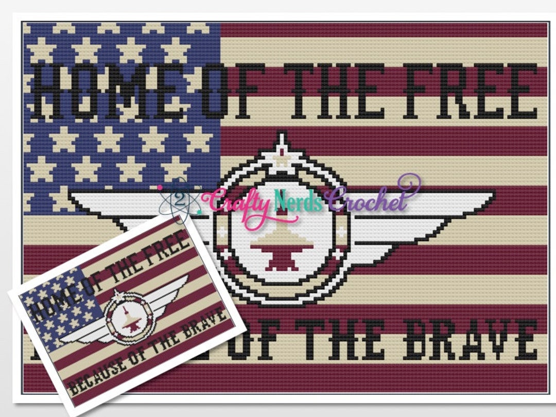 Air Force Home of the Free Pattern Graph With Single Crochet and Mini ...
