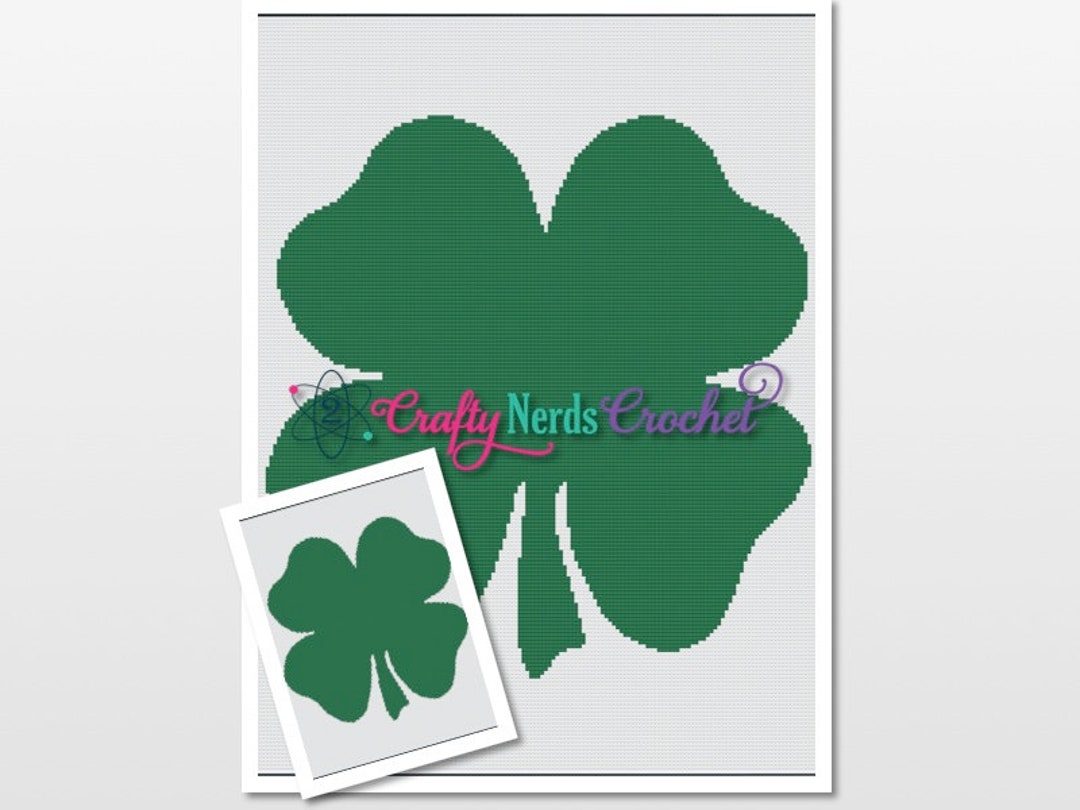 4 Leaf Clover Pattern Graph With Single Crochet and TSS Written, Clover ...