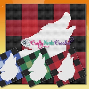 Buffalo Plaid Wolf Blanket Pattern Graph With C2c/minic2c Written ...