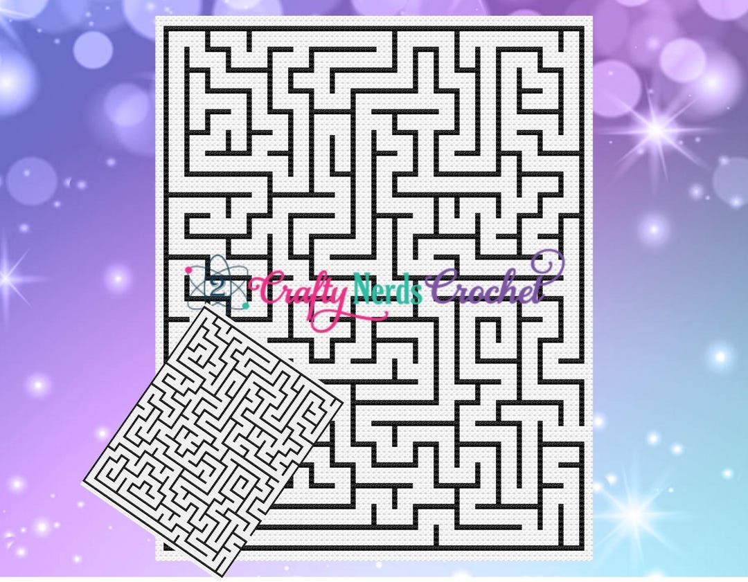 Maze Crochet Pattern Graph With Minic2c Written, Maze Graphgan Pattern ...