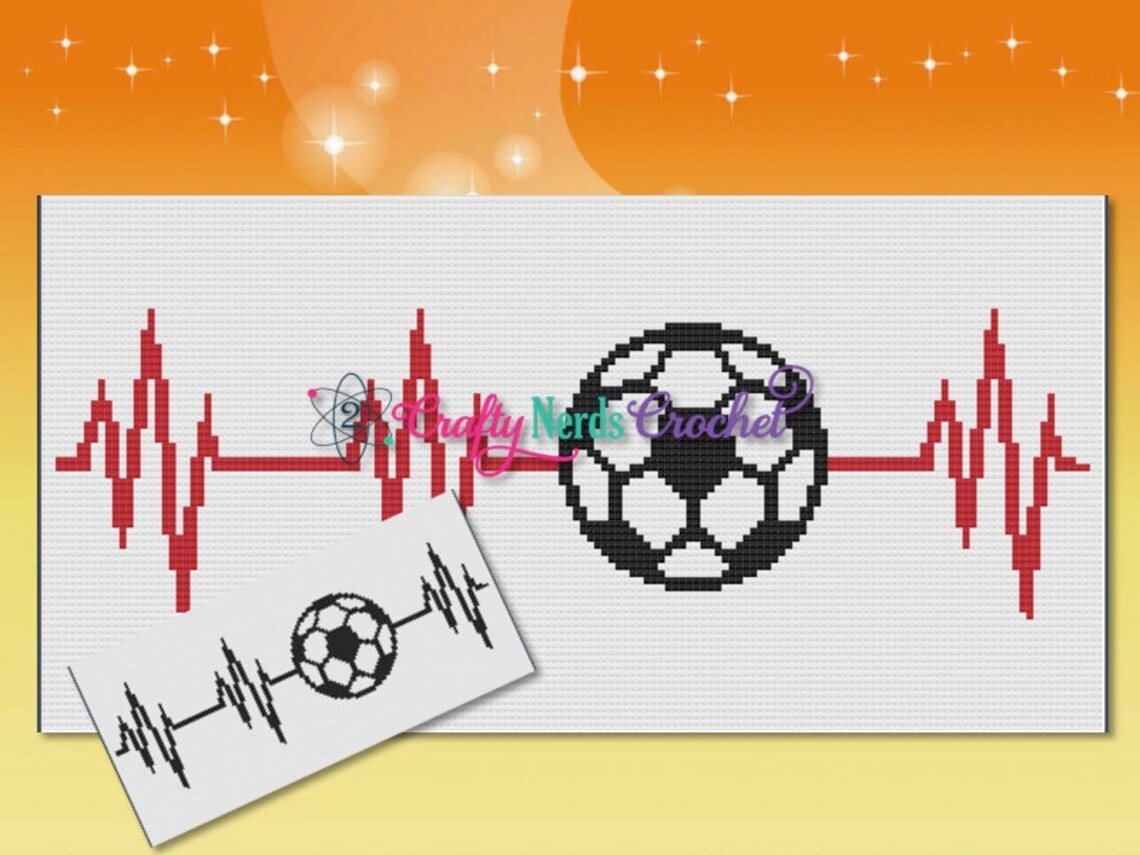 Soccer Love Pattern Graph With Mini C2C Written Soccer | Etsy