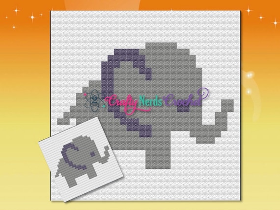 Elephant Pattern Graph With C2C Written Elephant Graphgan - Etsy