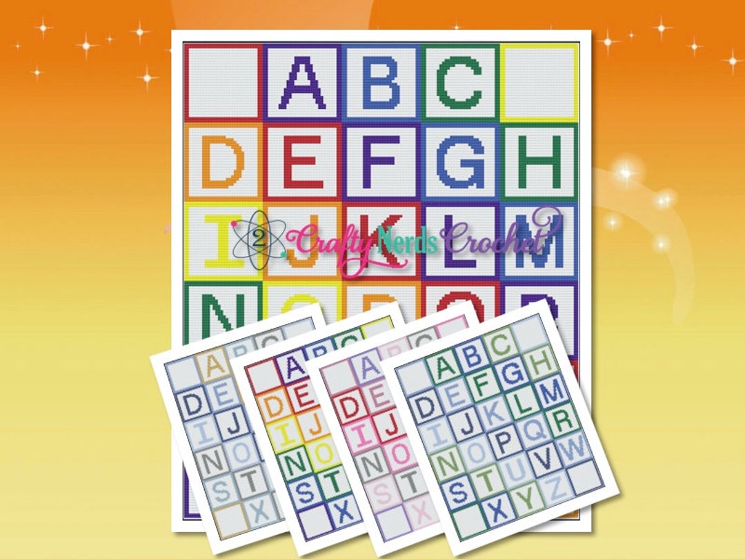 Alphabet Outline Letters Bundle, Single Crochet Written Pattern ...