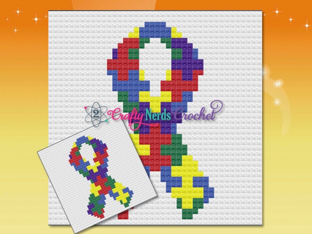 Neurodivergent Puzzle Ribbon Awareness Throw Pillow Pattern Graph With ...