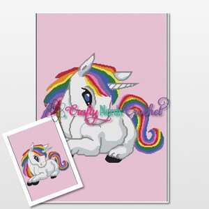 Baby Unicorn Pattern Graph With Single Crochet Written, Unicorn ...