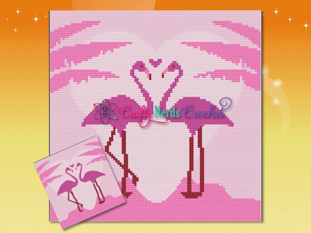 Flamingo Love Pattern Graph With C2C and SC Written, Flamingo Graphgan ...