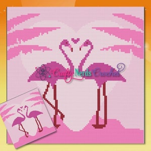 Flamingo Love Pattern Graph With C2C and SC Written, Flamingo Graphgan ...