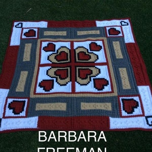 Heart Bobble Blocks Pattern Graph With Single Crochet Bobble Written ...