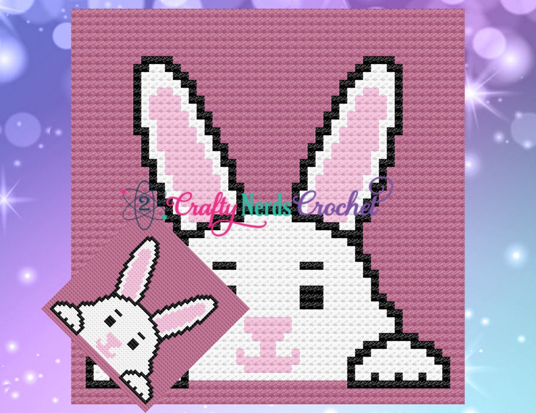 Peeking Bunny Crochet Pattern Graph With C2C Written, Bunny Graphgan ...