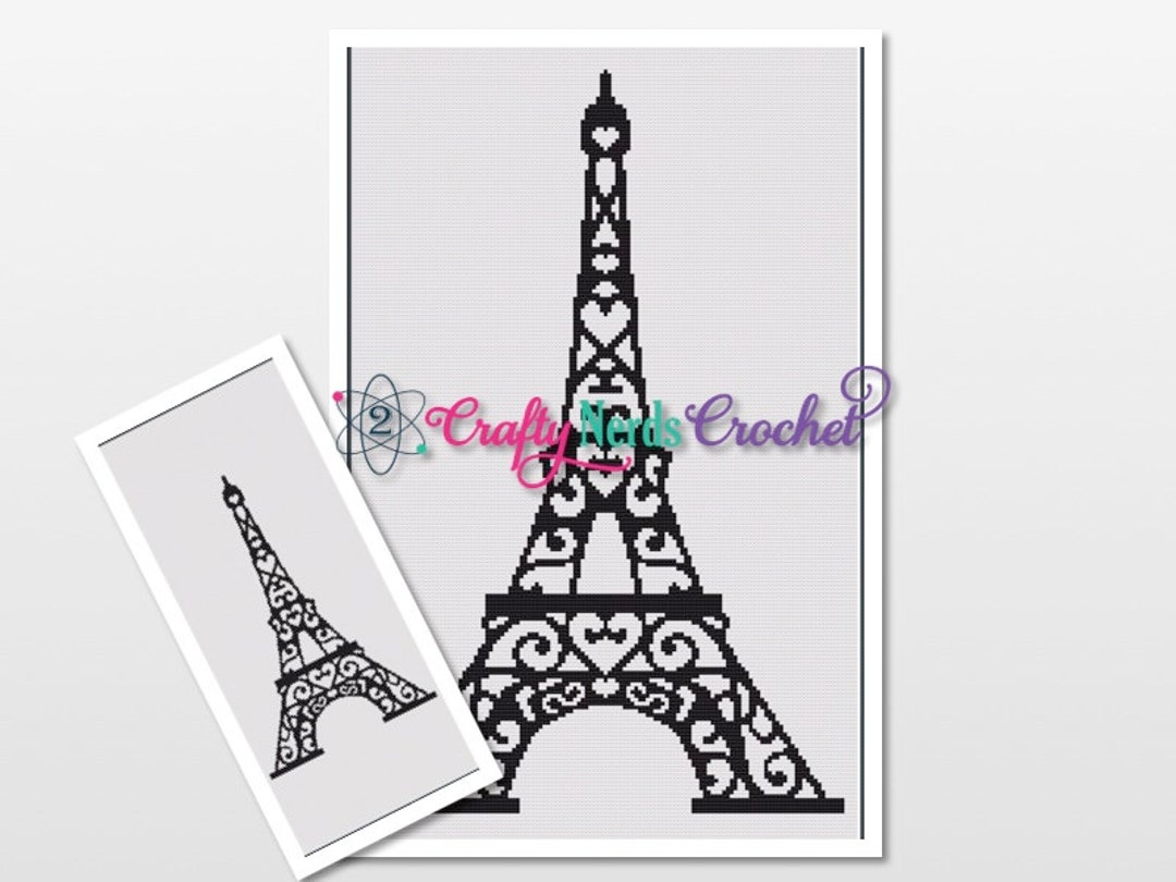 Eiffel Tower Paris Love Pattern Graph With Single Crochet Written ...