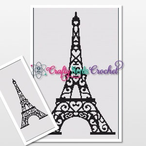 Eiffel Tower Paris Love Pattern Graph With Single Crochet Written ...