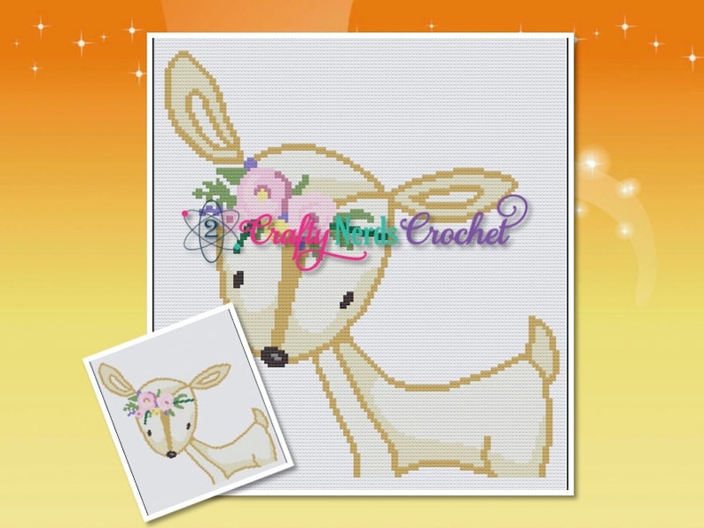 Baby Deer Pattern Graph With Single Crochet SC Written Deer - Etsy