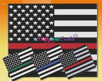 American Flag Pattern Graph With C2C Written, American Flag Graphgan ...