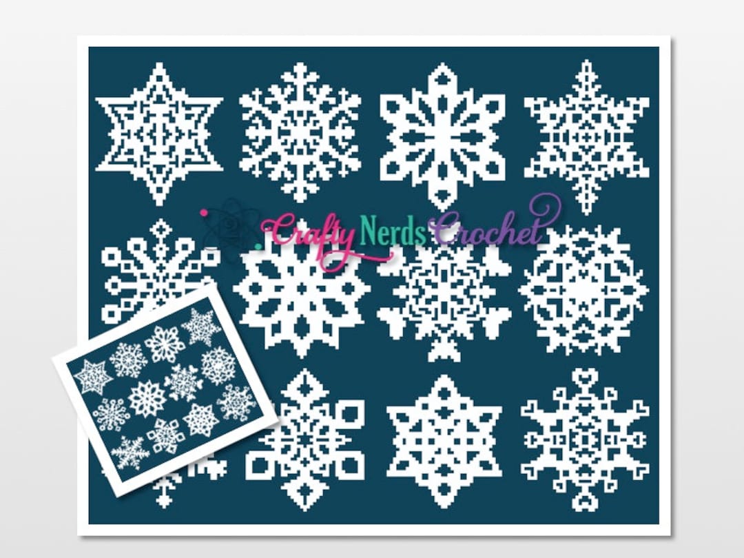 Snowflakes Graph With Single Crochet Written, Snowflakes Graphgan ...