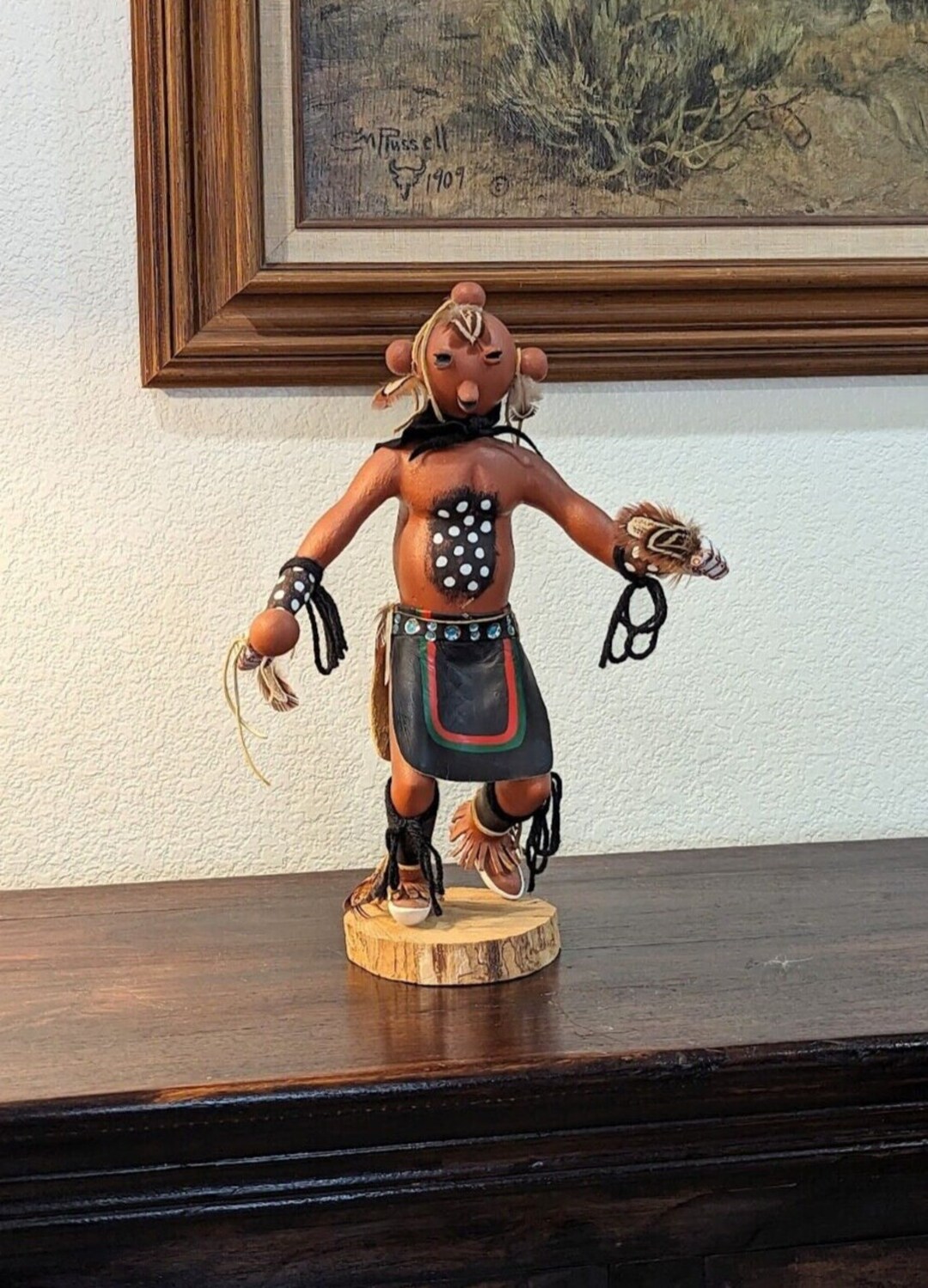 Vintage Native American Mud Head Clown Kachina Doll Dancer Signed by ...