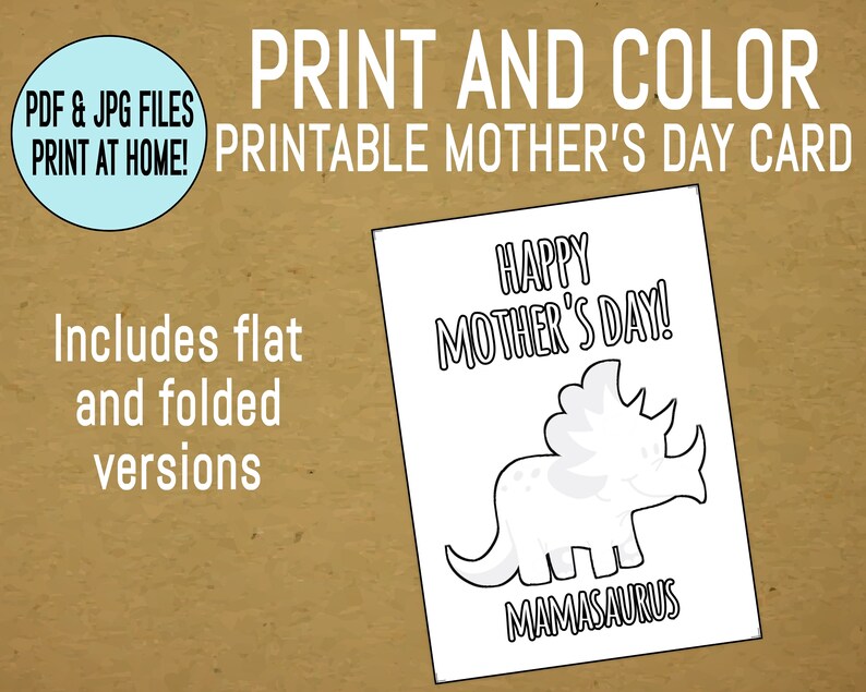 PRINTABLE: Mother's Day Card - Print and Color - Happy Mother's Day ...