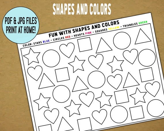 PRINTABLE: Fun With Shapes and Colors | Etsy